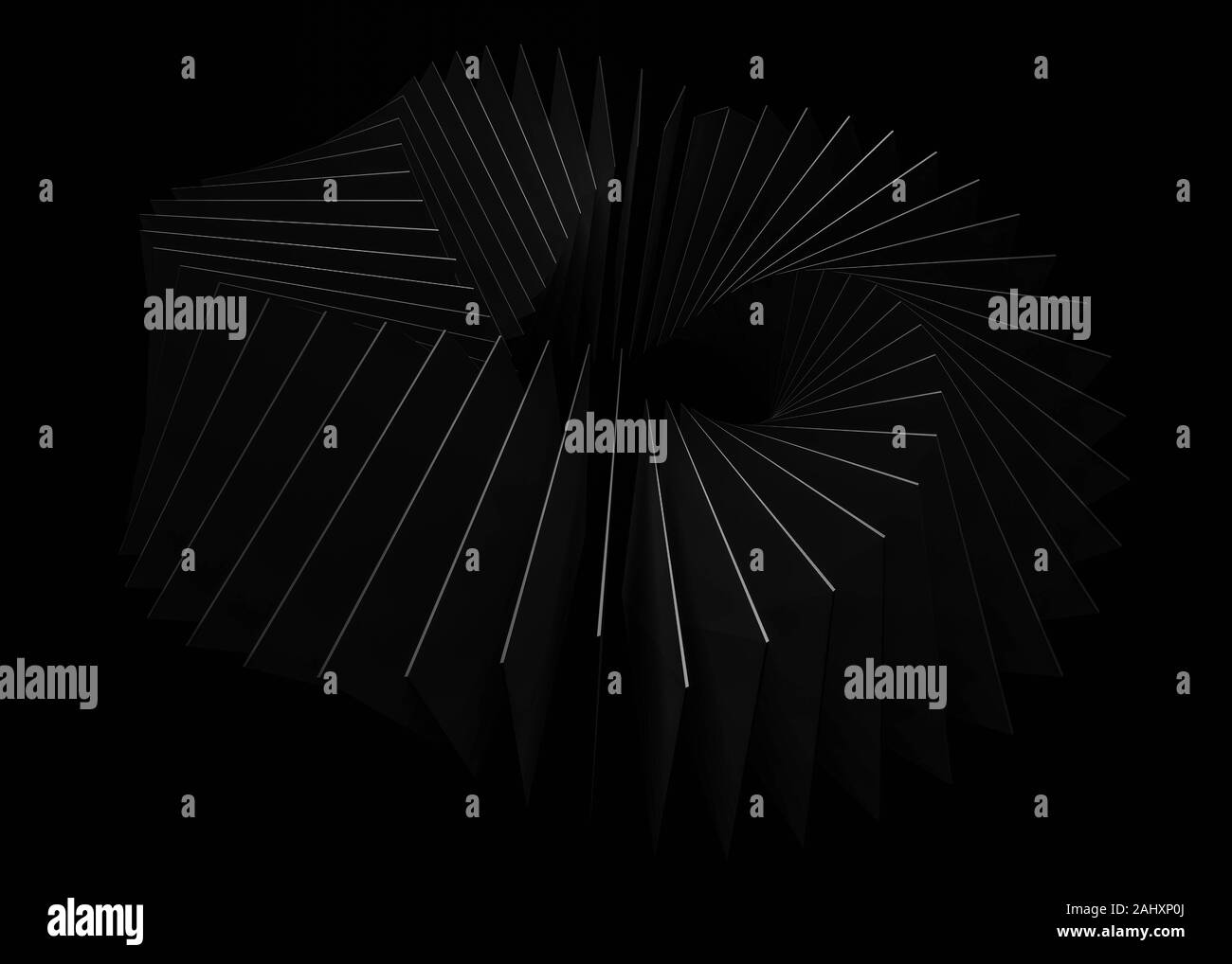 black squares forming a ring swirl structure spiral illustration 3d ...