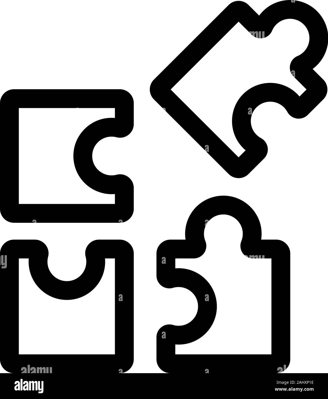 Collect the puzzle icon vector. Isolated contour symbol illustration ...