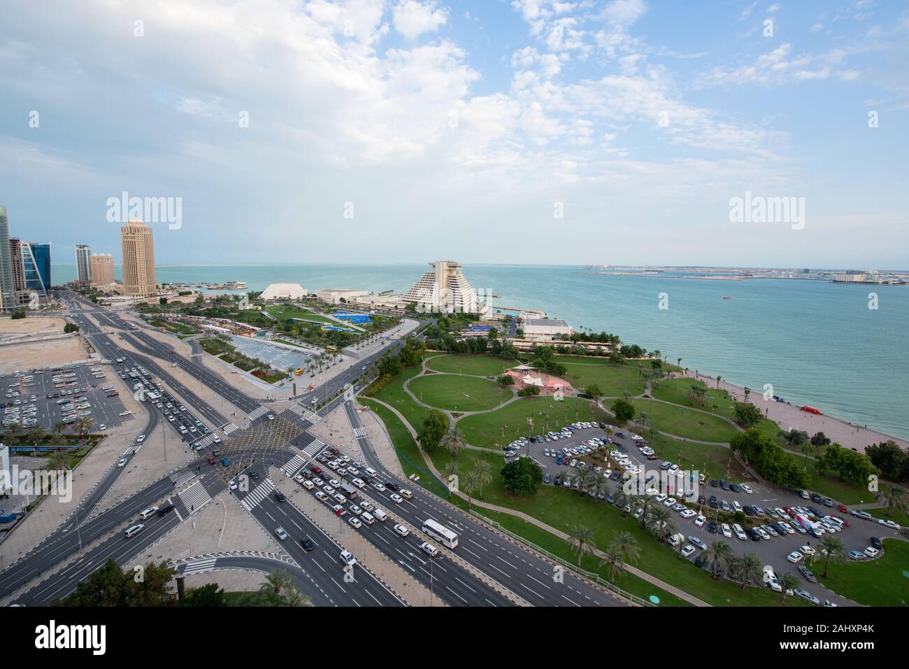 Aerial View of Sheraton Grand Hotel Doha Stock Photo - Alamy