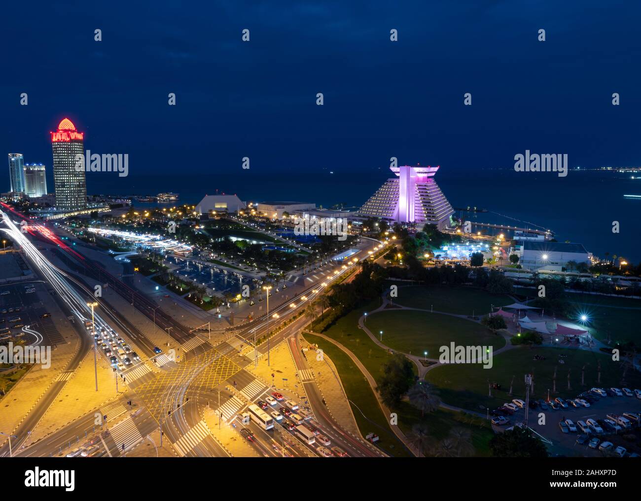 Aerial View of Sheraton Grand Hotel Doha Stock Photo - Alamy