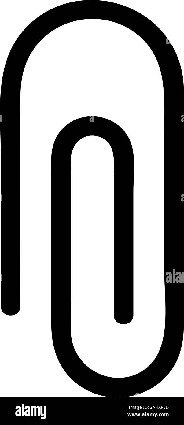 A large paperclip icon vector. Isolated contour symbol illustration ...