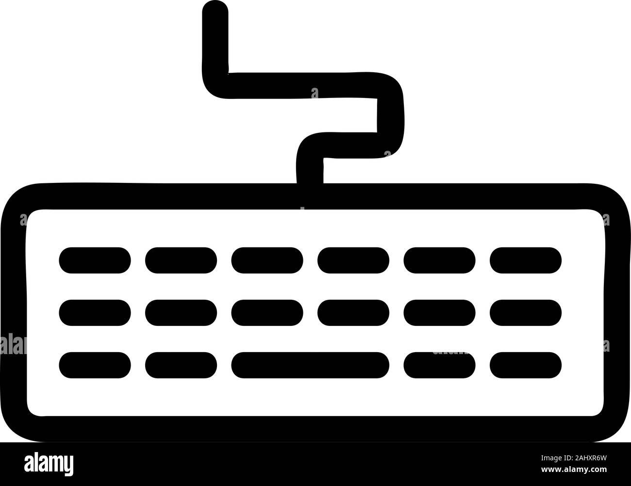 Working keyboard icon vector. Isolated contour symbol illustration ...