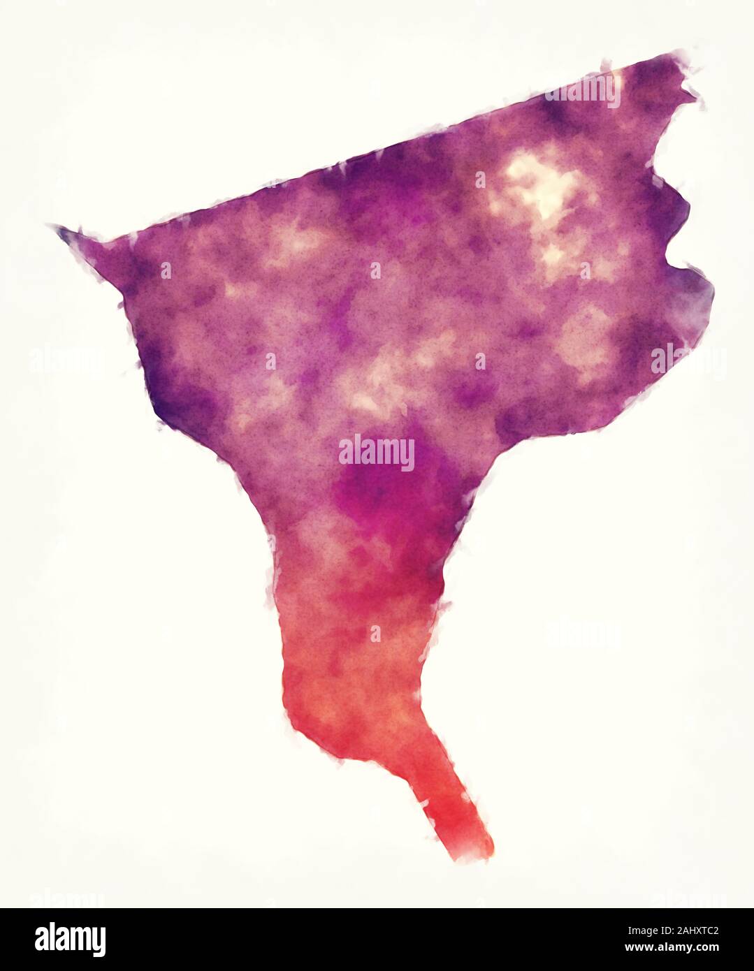 Pamandzi department watercolor map of Mayotte Stock Photo - Alamy