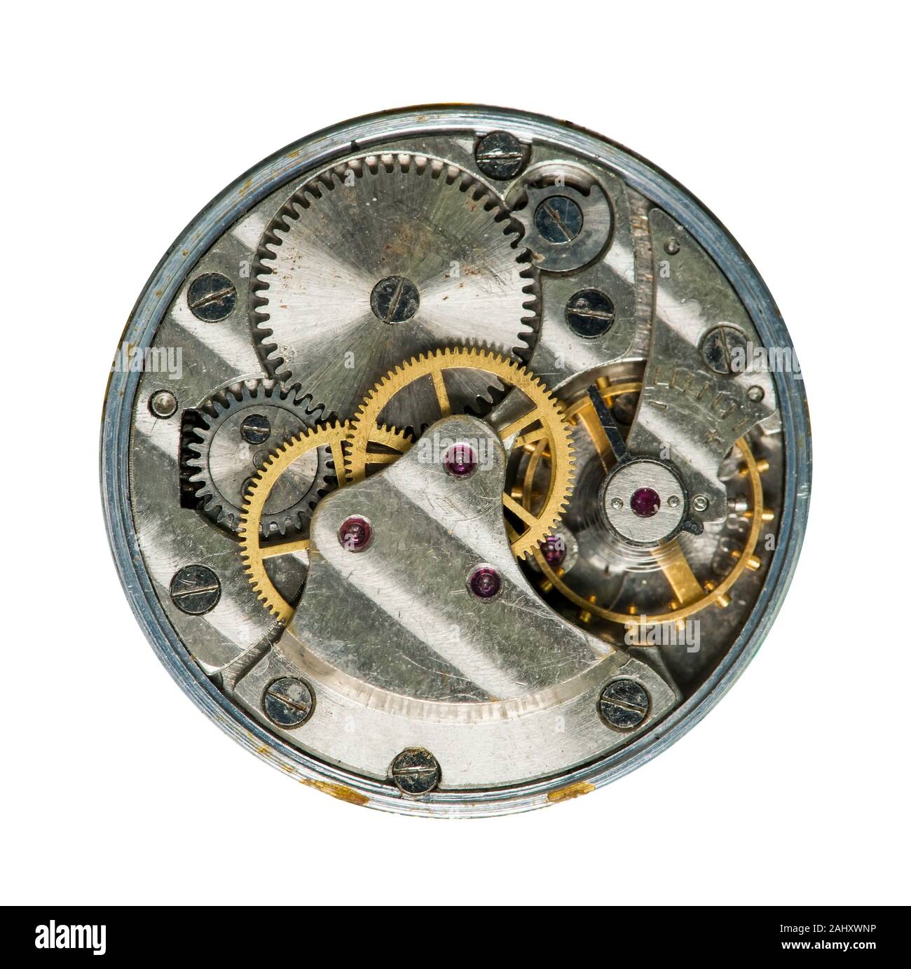 Clock inside gear Cut Out Stock Images & Pictures - Alamy