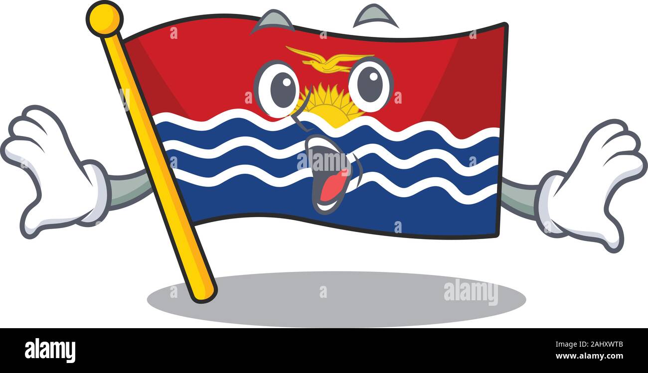 Flag kiribati Scroll Surprised gesture on cartoon character style Stock ...