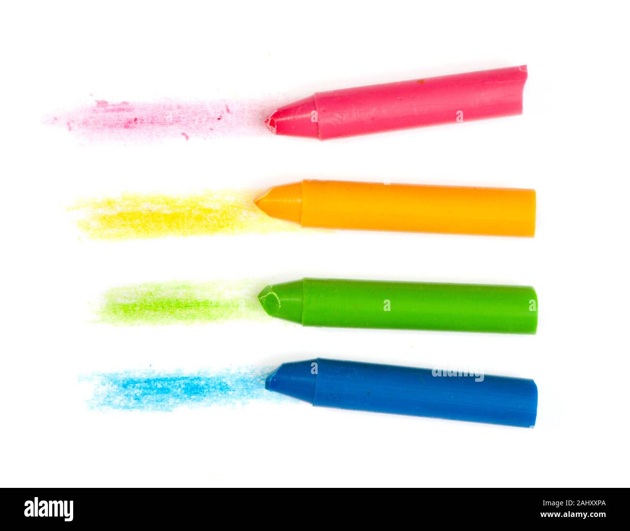 Pastels and painted lines over white paper Stock Photo - Alamy