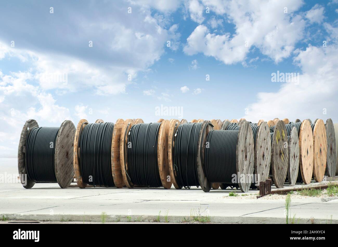 Large Spool Of Electric Cable Wire High Resolution Stock Photography ...