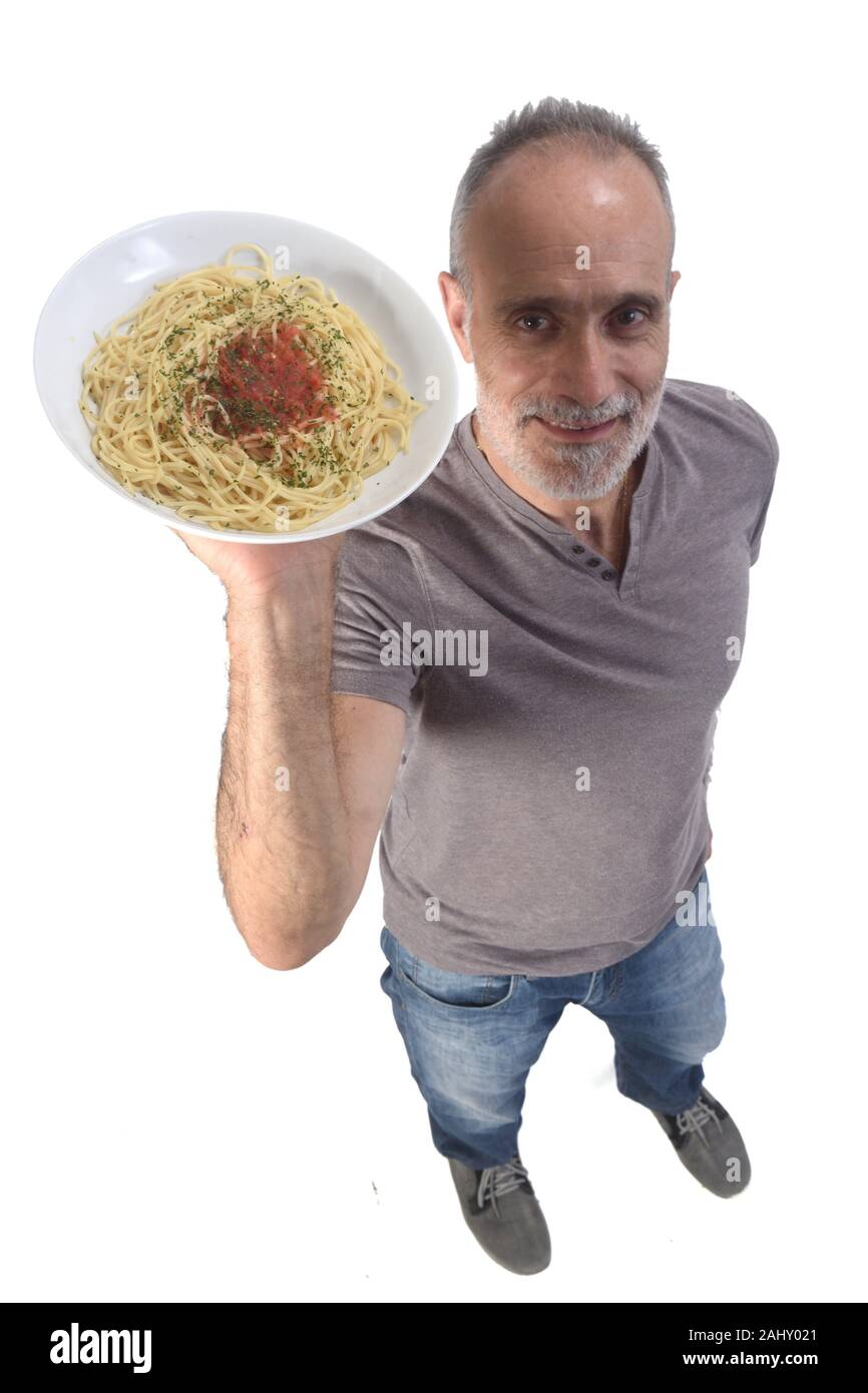 Man eating spaghetti isolated hi-res stock photography and images - Alamy