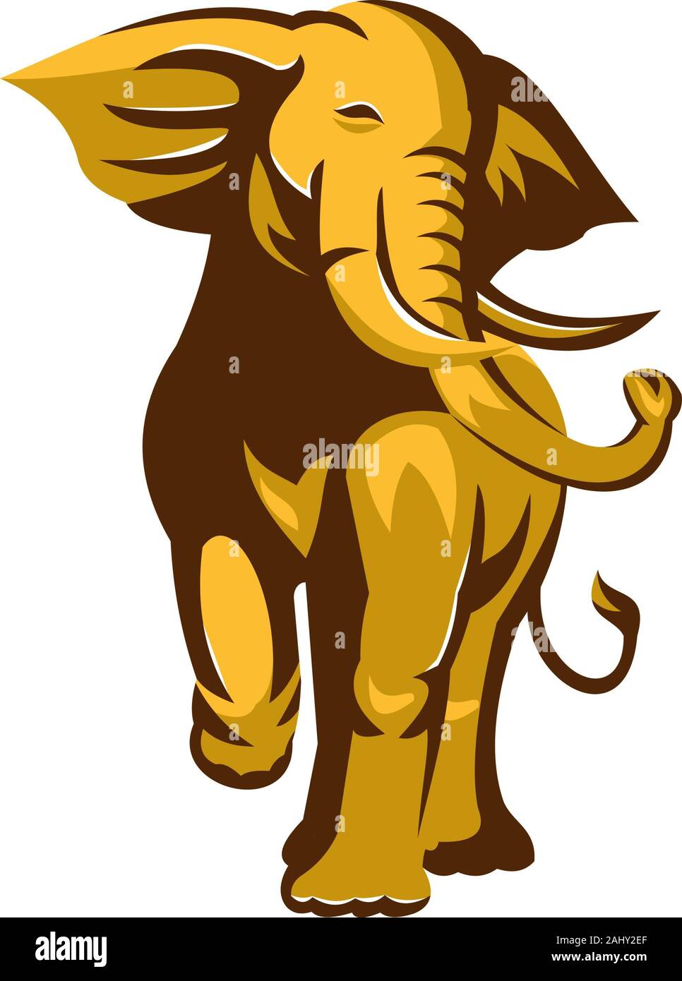 Elephant Charging Clip Art