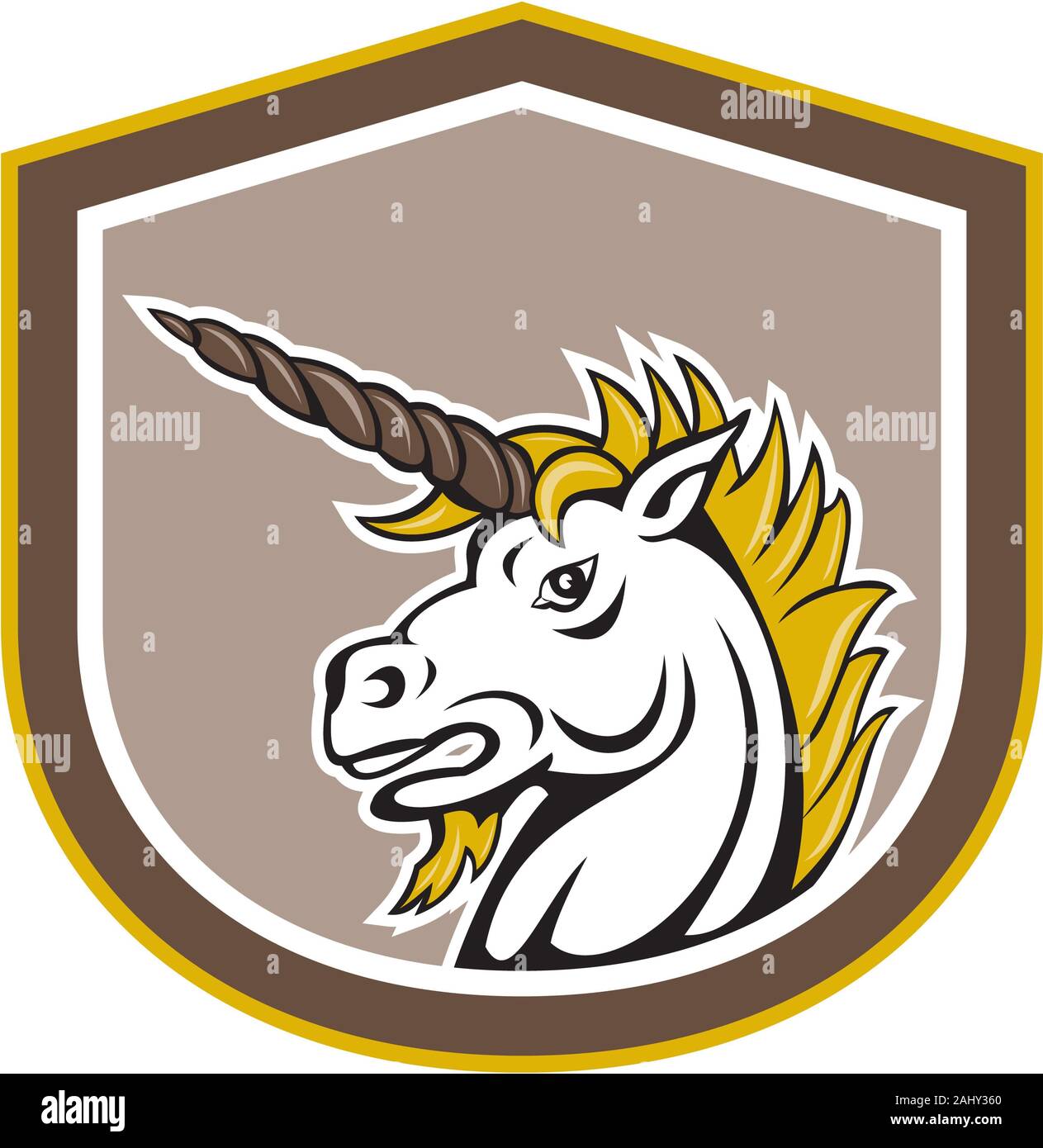 Unicorn and shield hi-res stock photography and images - Alamy
