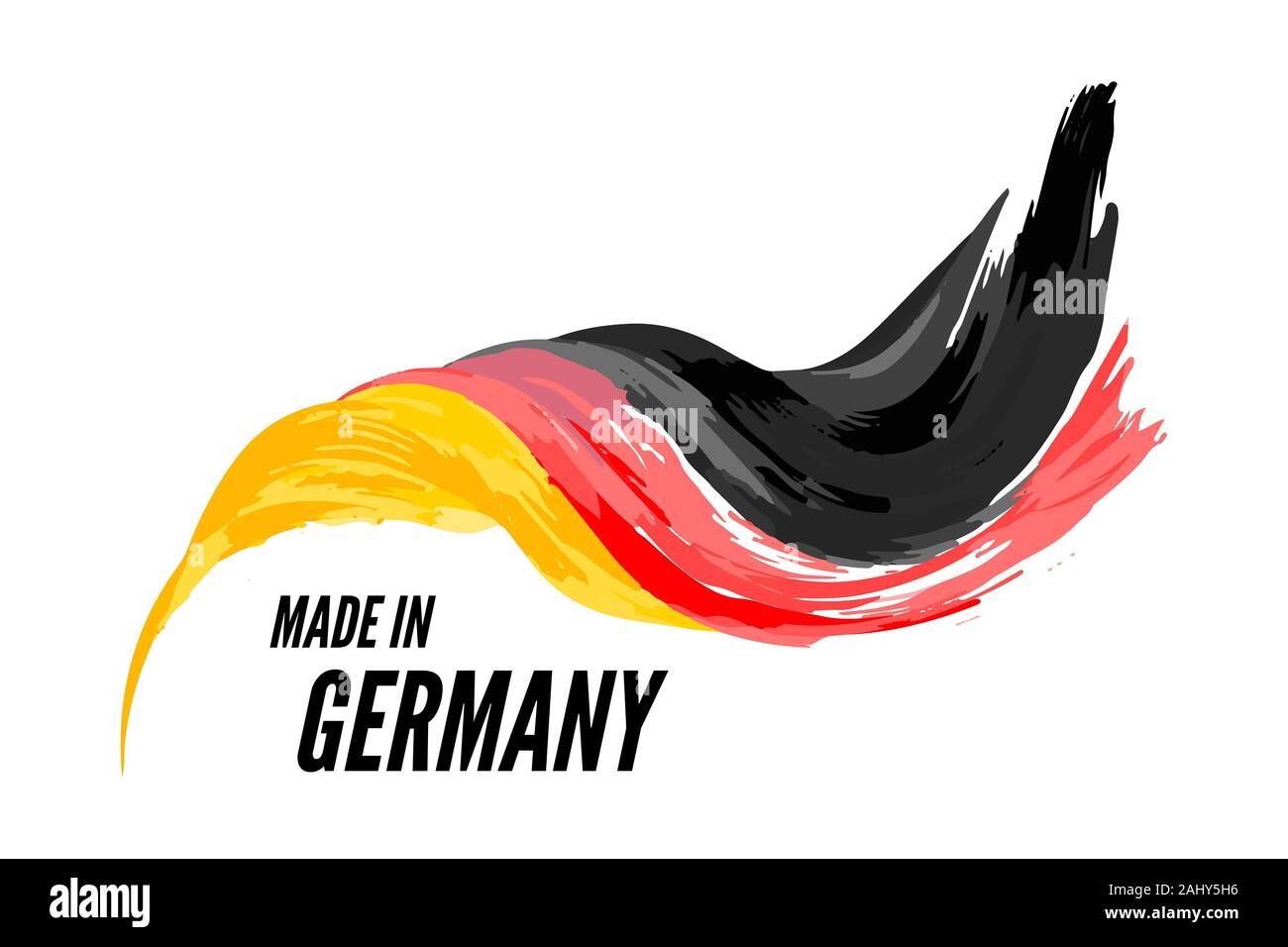 The flag of Germany with the inscription is made in Germany. Vector ...