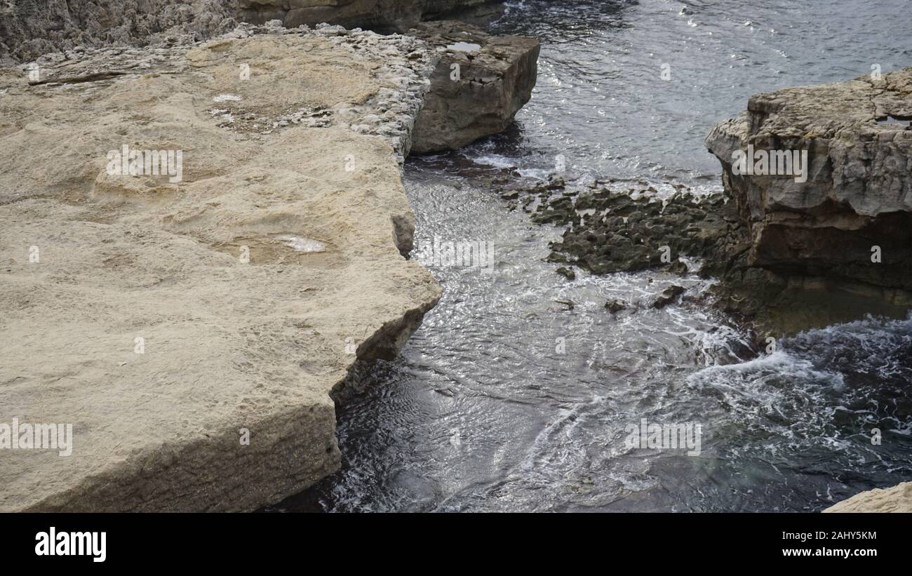 Malta Gozo island trip by ferry and Azure Window Ruins Stock Photo - Alamy