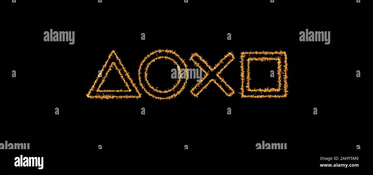 Cape Town, South Africa - January 1, 2020: Yellow Burning Flames Effect ...