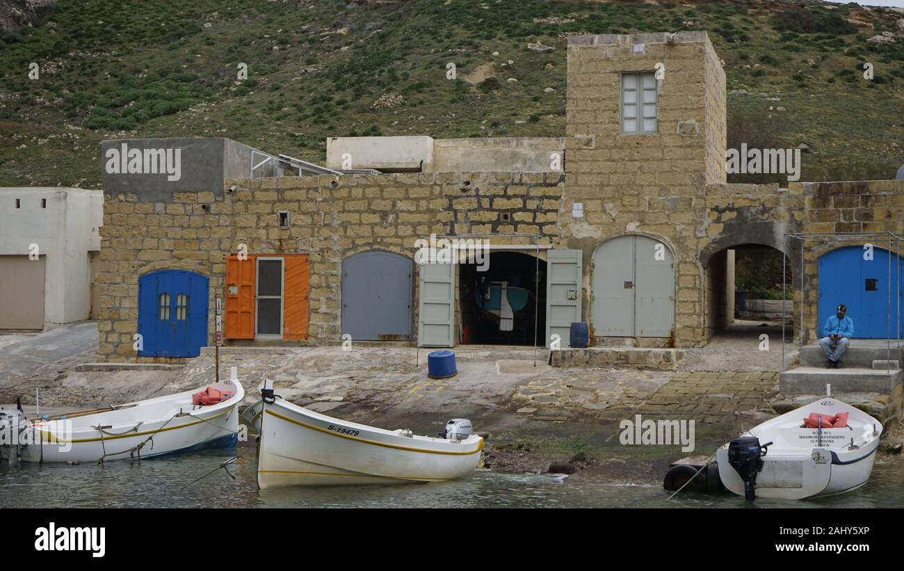 Malta Gozo island trip by ferry and Azure Window Ruins Stock Photo - Alamy