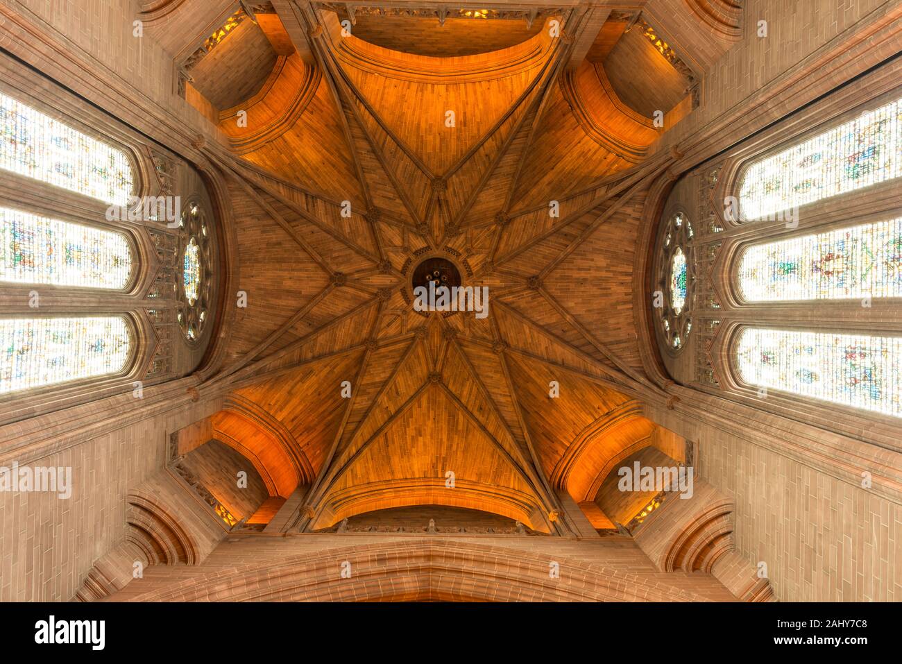 The vault roof under the Vestey Tower of Liverpool Cathedral, Liverpool ...