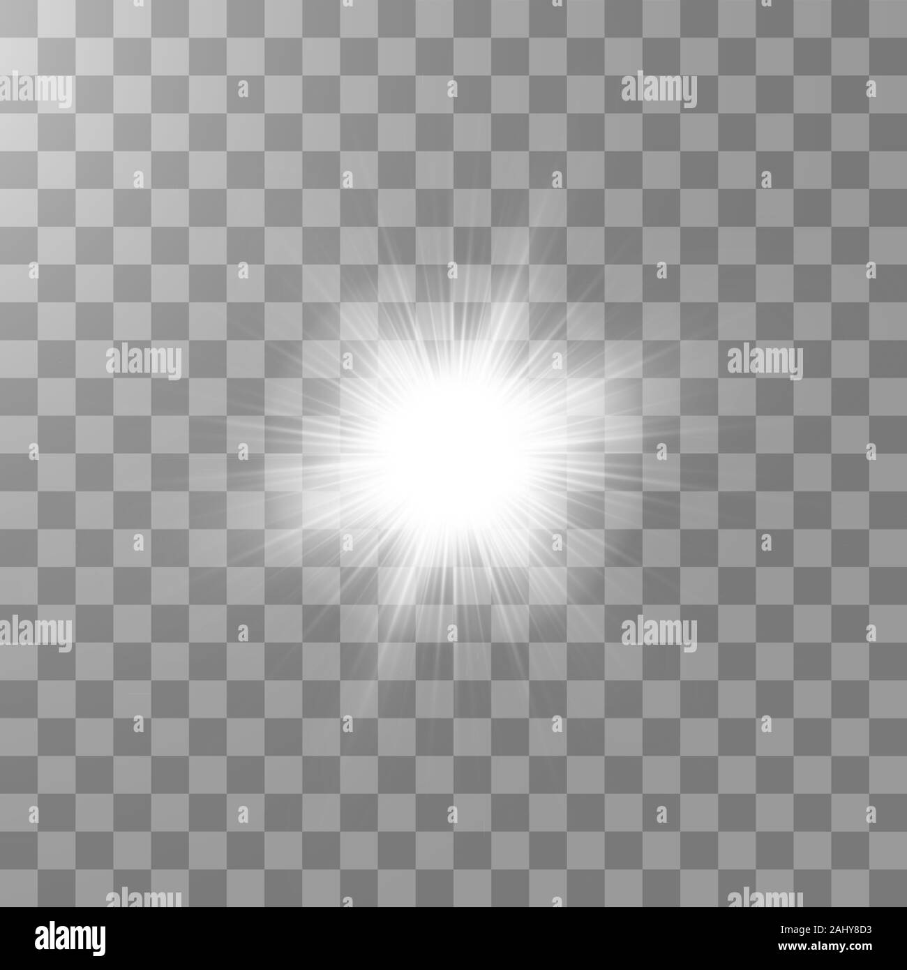 Bright shining sun Isolated on transparent background. Glow light ...