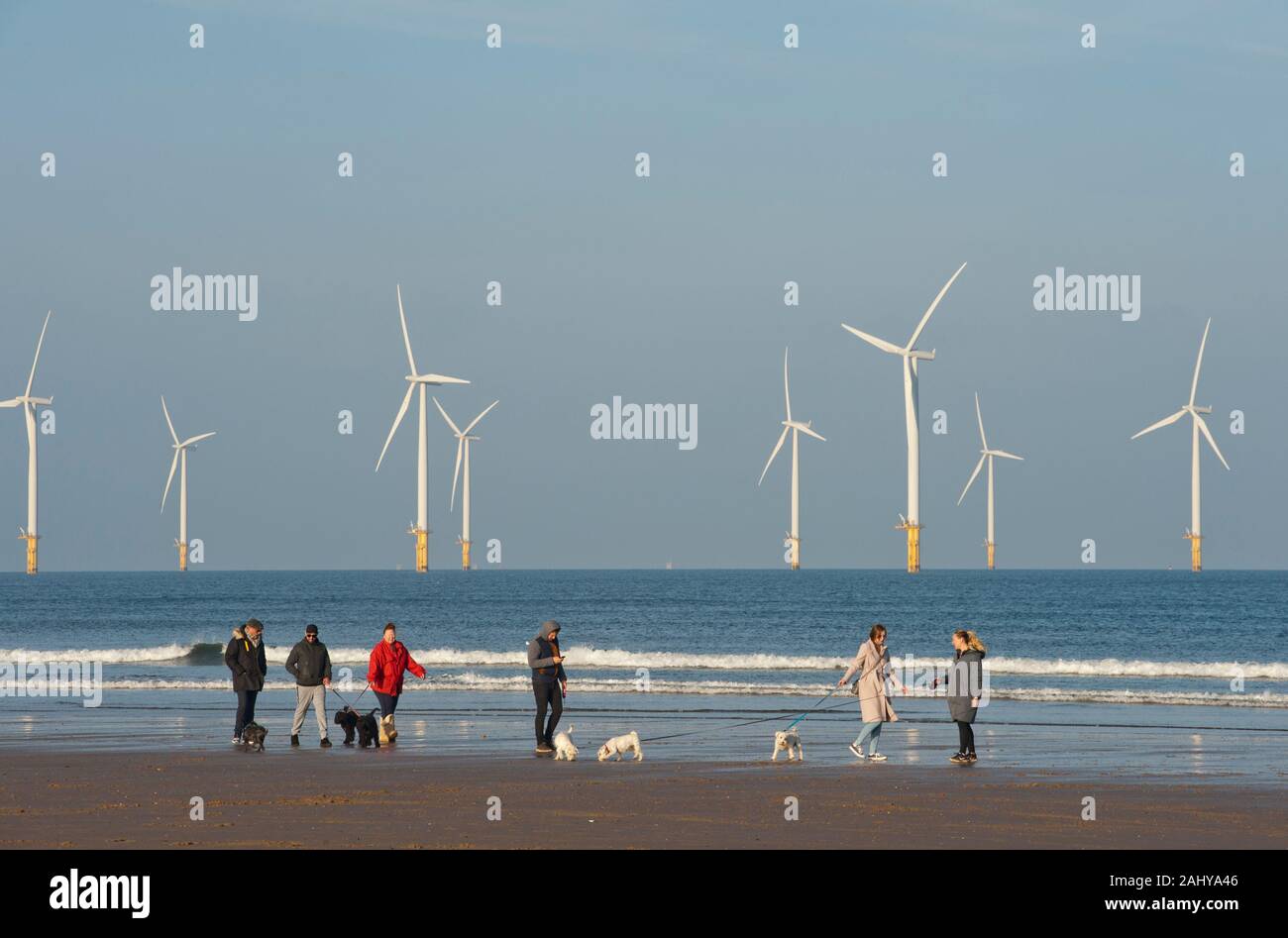 Families on Coatham beach, Redcar, Cleveland, UK Stock Photo - Alamy
