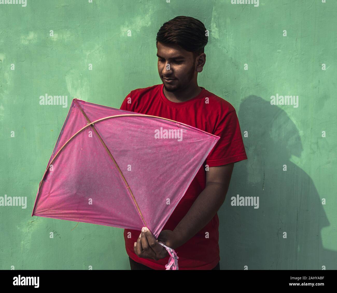 Young man with Patang(kite) for Makar Sankranti festival of India ...