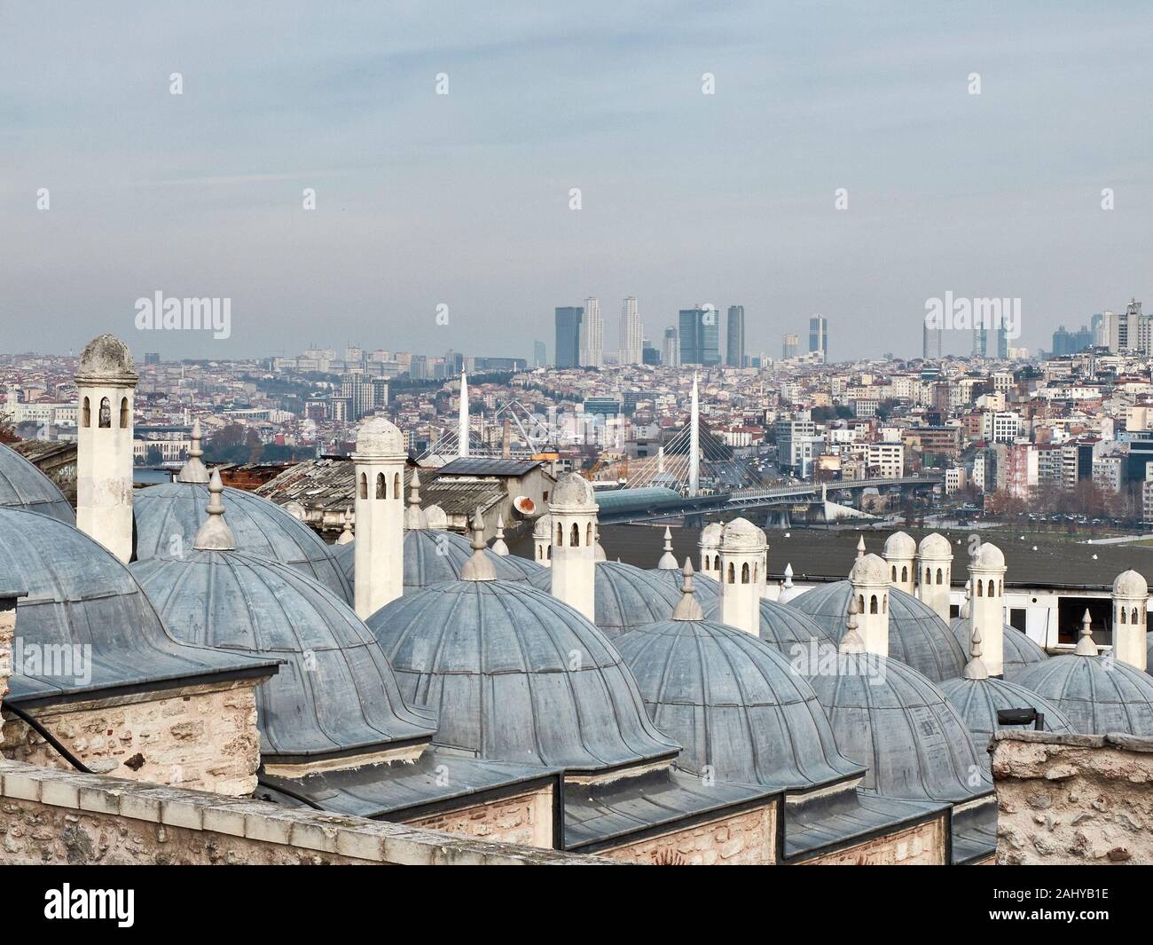 Suleymaniye Mosque Complex and panorama of Istanbul Stock Photo - Alamy