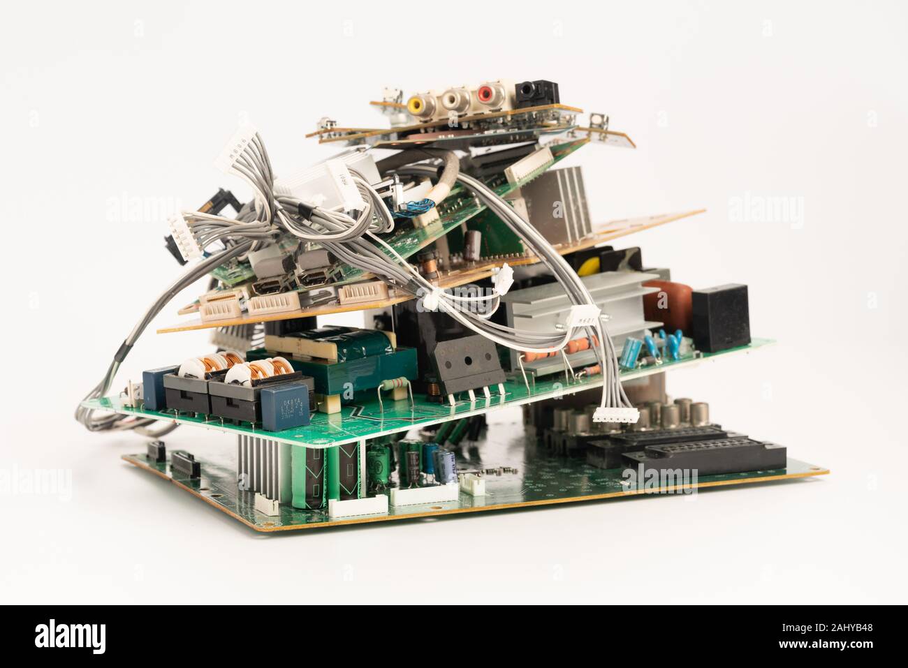 electronic PCB garbage as background from recycle industry and old ...