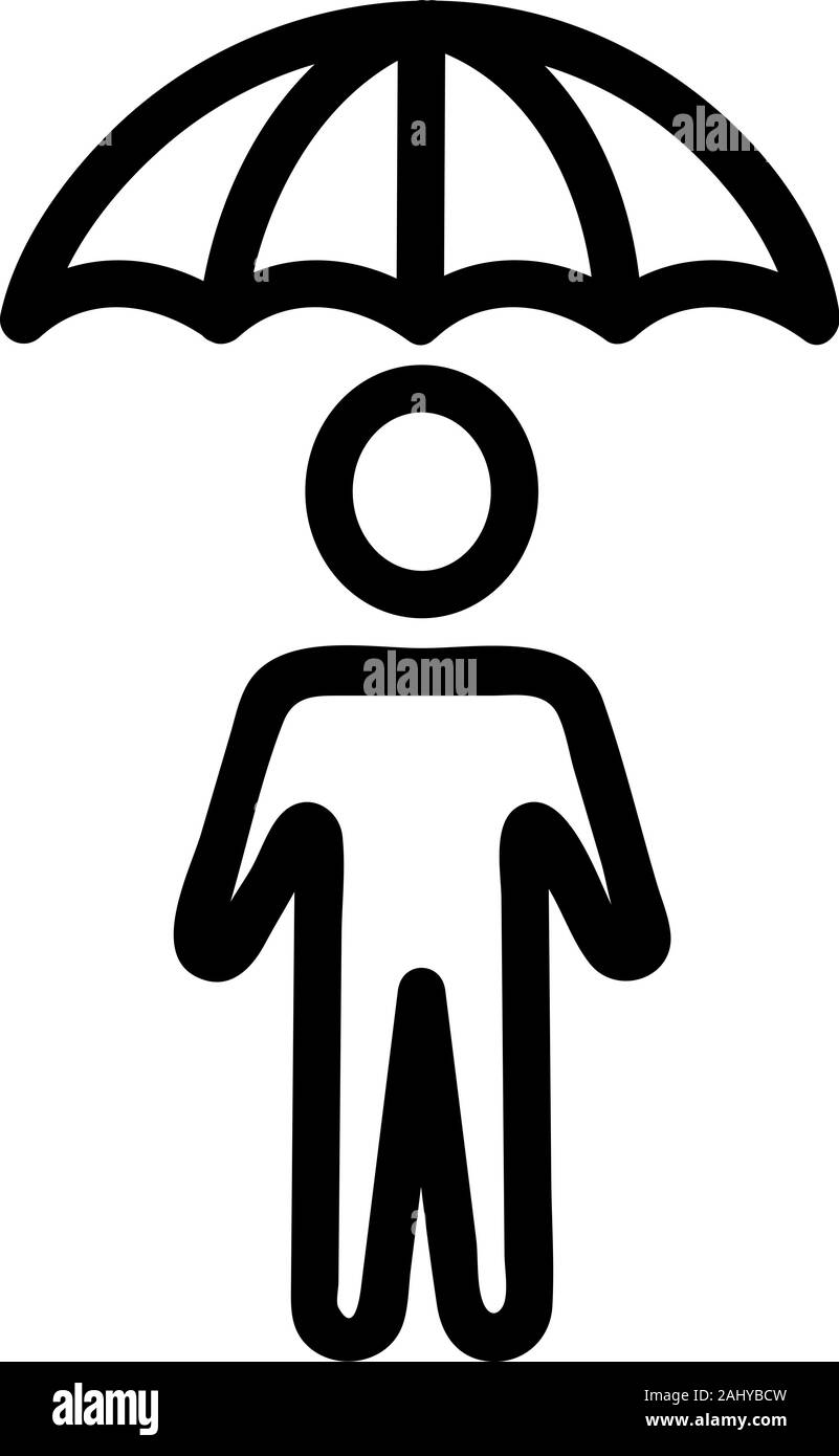 Rain protection icon vector. Isolated contour symbol illustration Stock ...