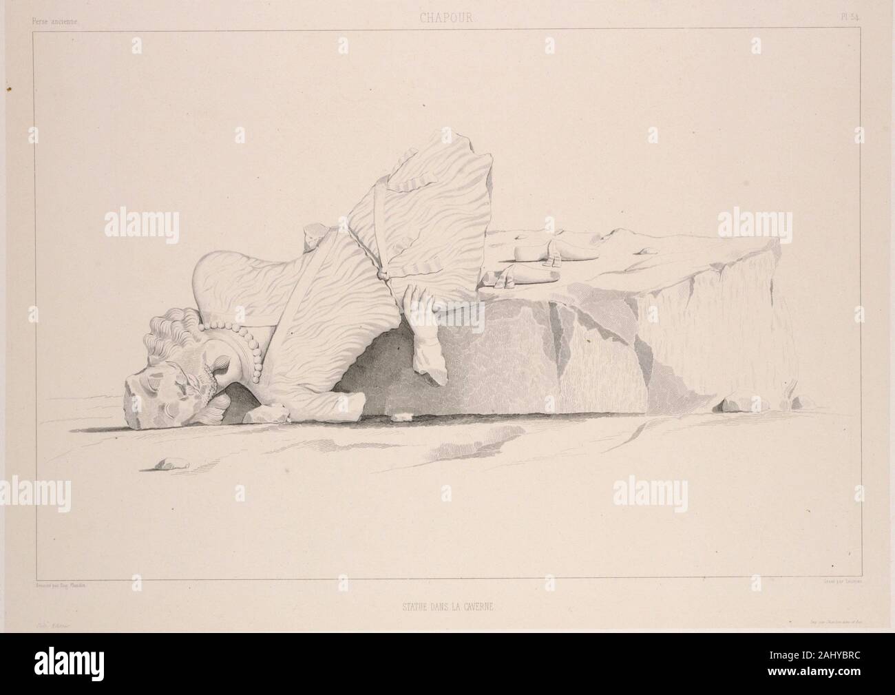 Shapur. Statue in the cave. Additional title: Chapour. Statue fragments ...