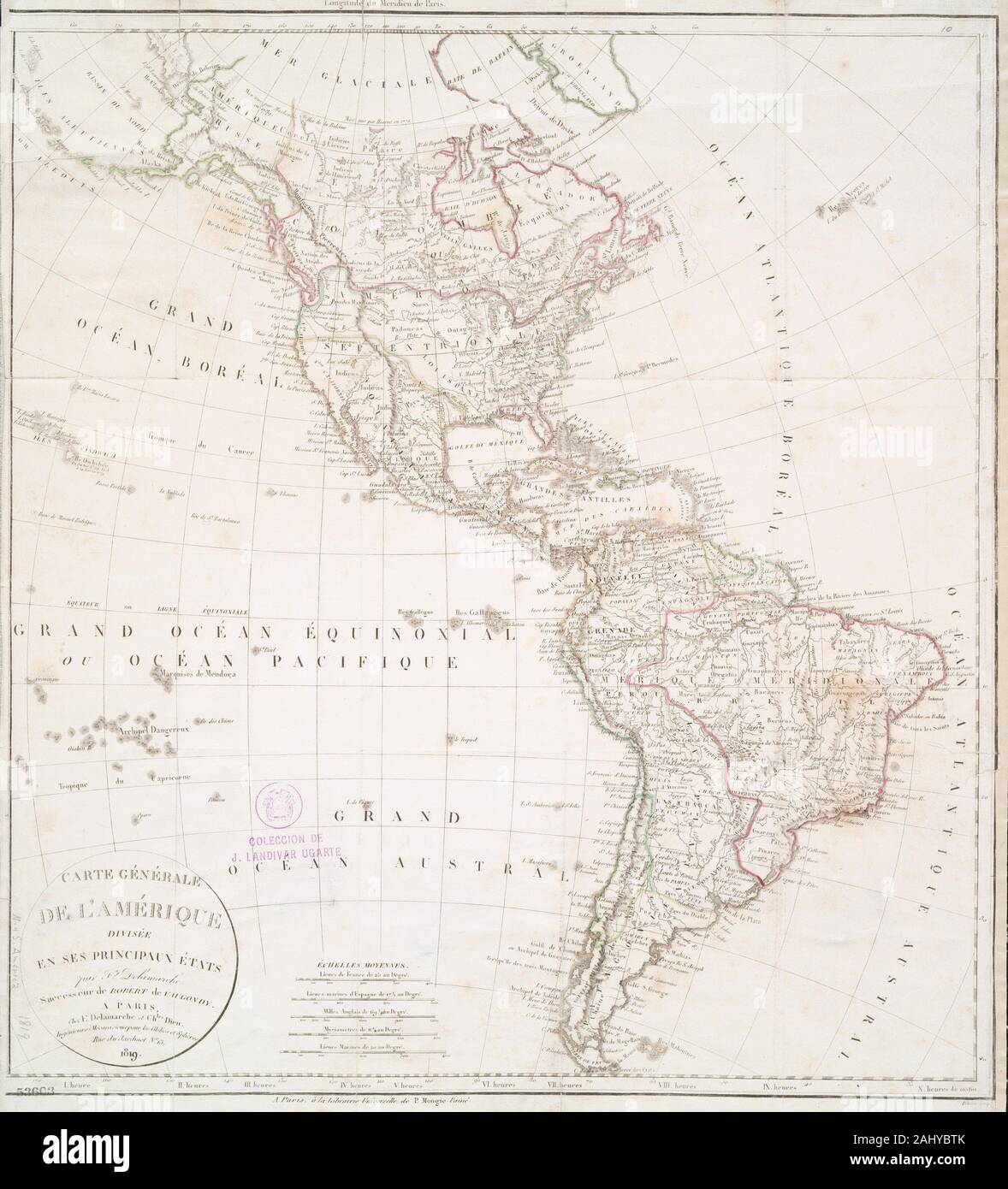 General map of America divided into its main states. Delamarche, Felix ...