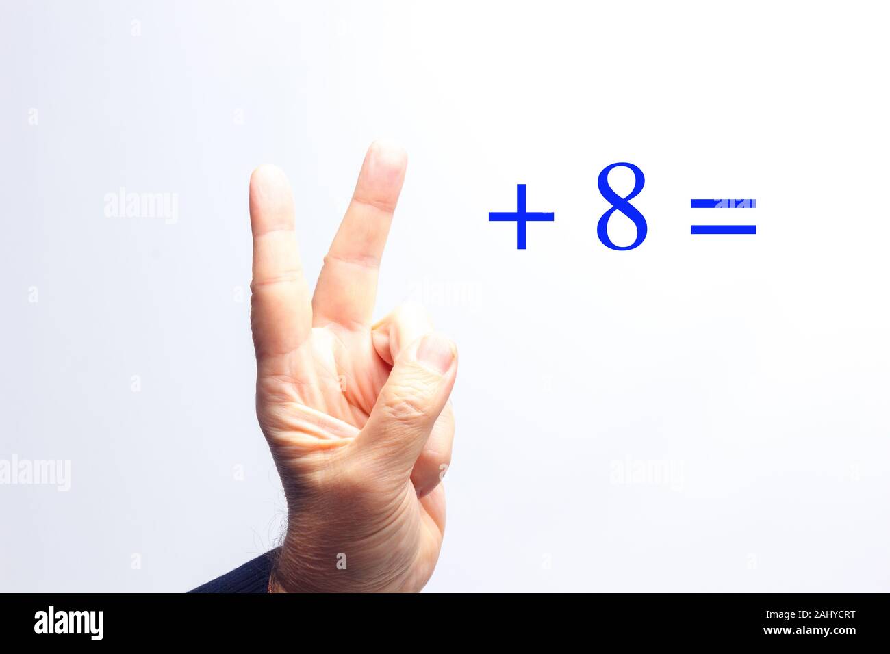 Add with the fingers of the hands; learn to add in school; numbers ...