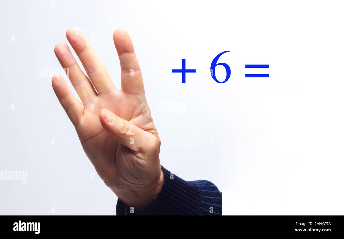 Add with the fingers of the hands; learn to add in school; numbers ...