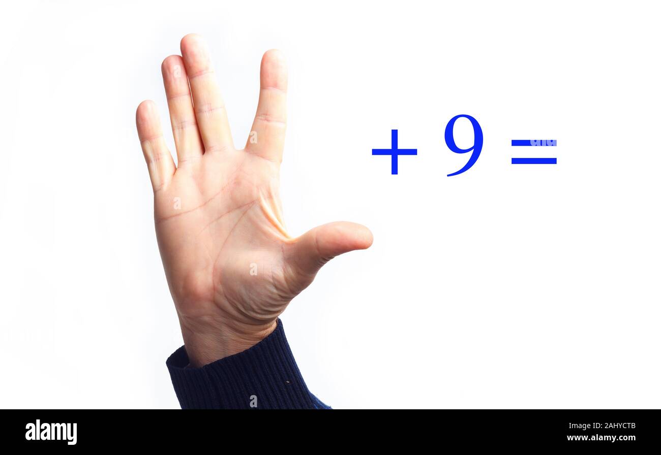 Add with the fingers of the hands; learn to add in school; numbers ...