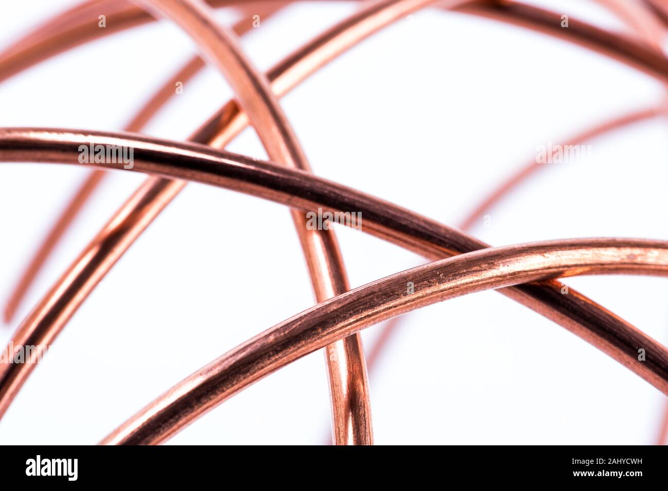 Copper wire isolated on white background Stock Photo - Alamy