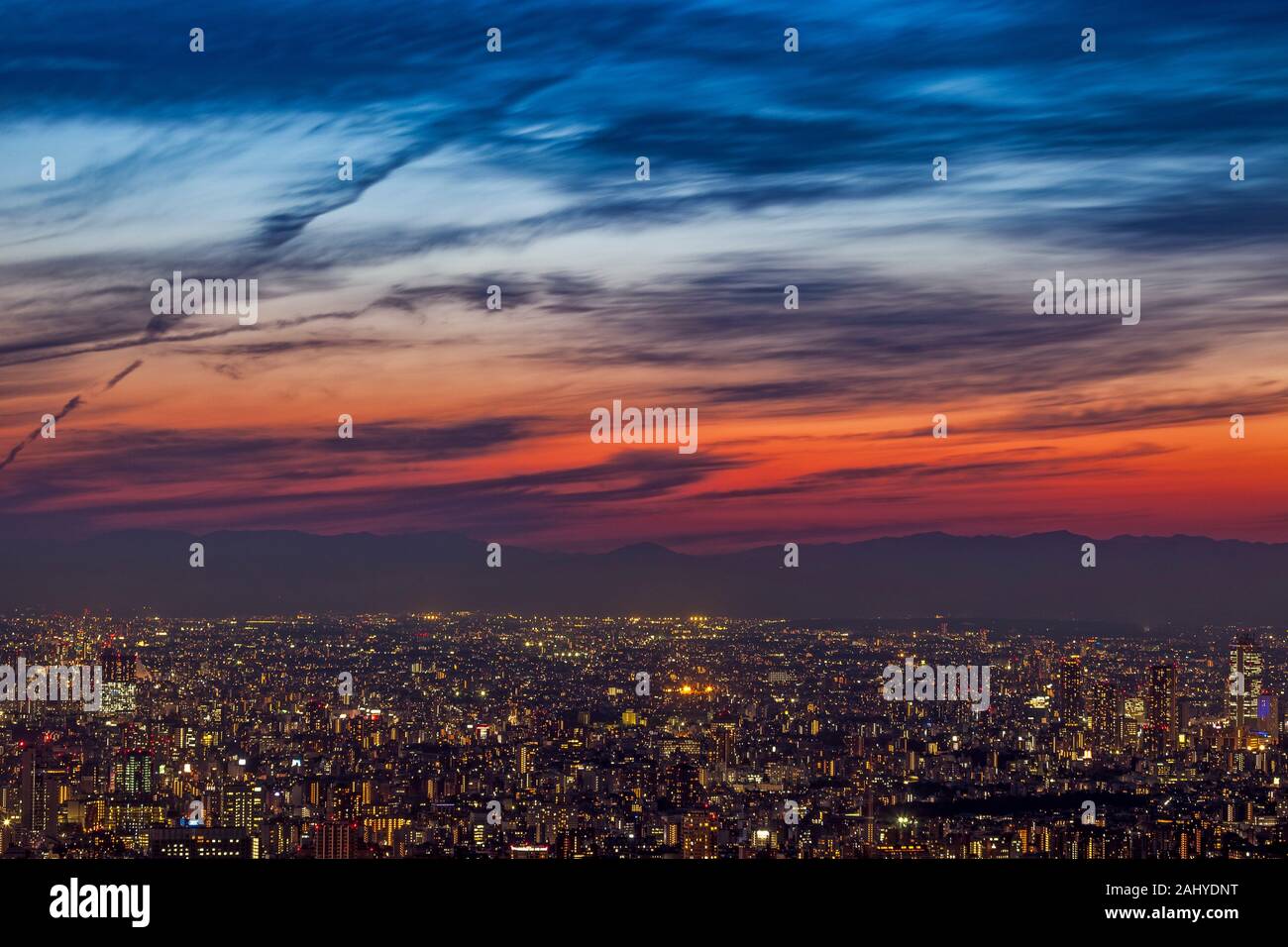 Twilight view of Tokyo City, Narihira, Tokyo To, Japan Stock Photo - Alamy