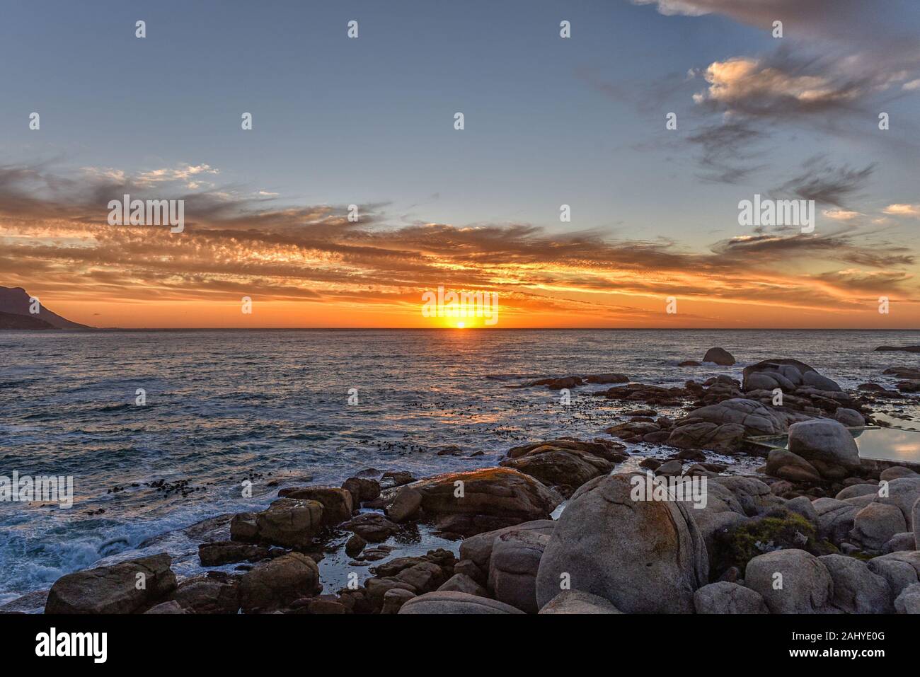 Magnificent Sunset view as seen from Camps bay, Cape Town, South Africa ...