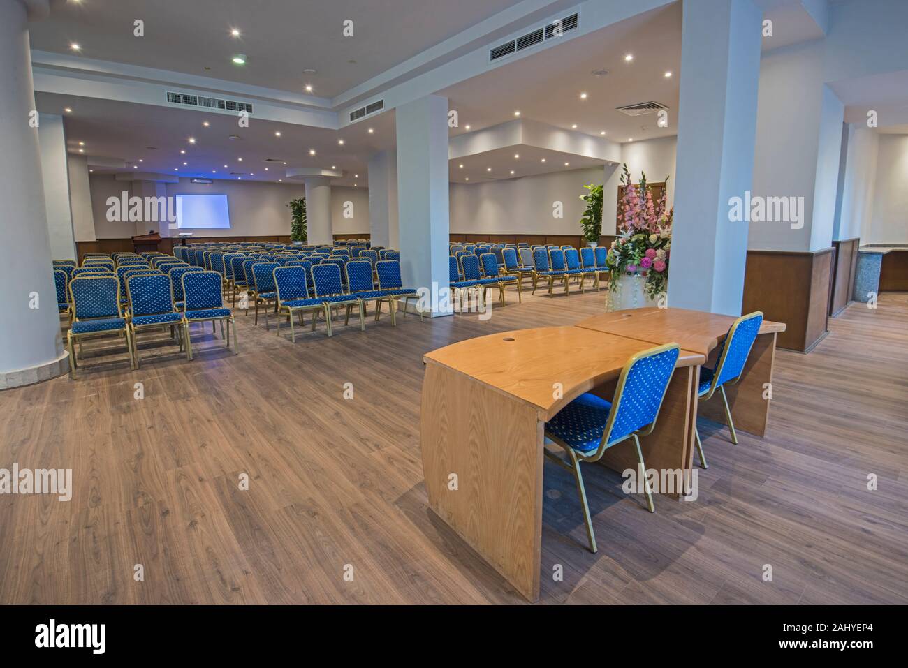 Interior design of large conference meeting room in luxury hotel with ...
