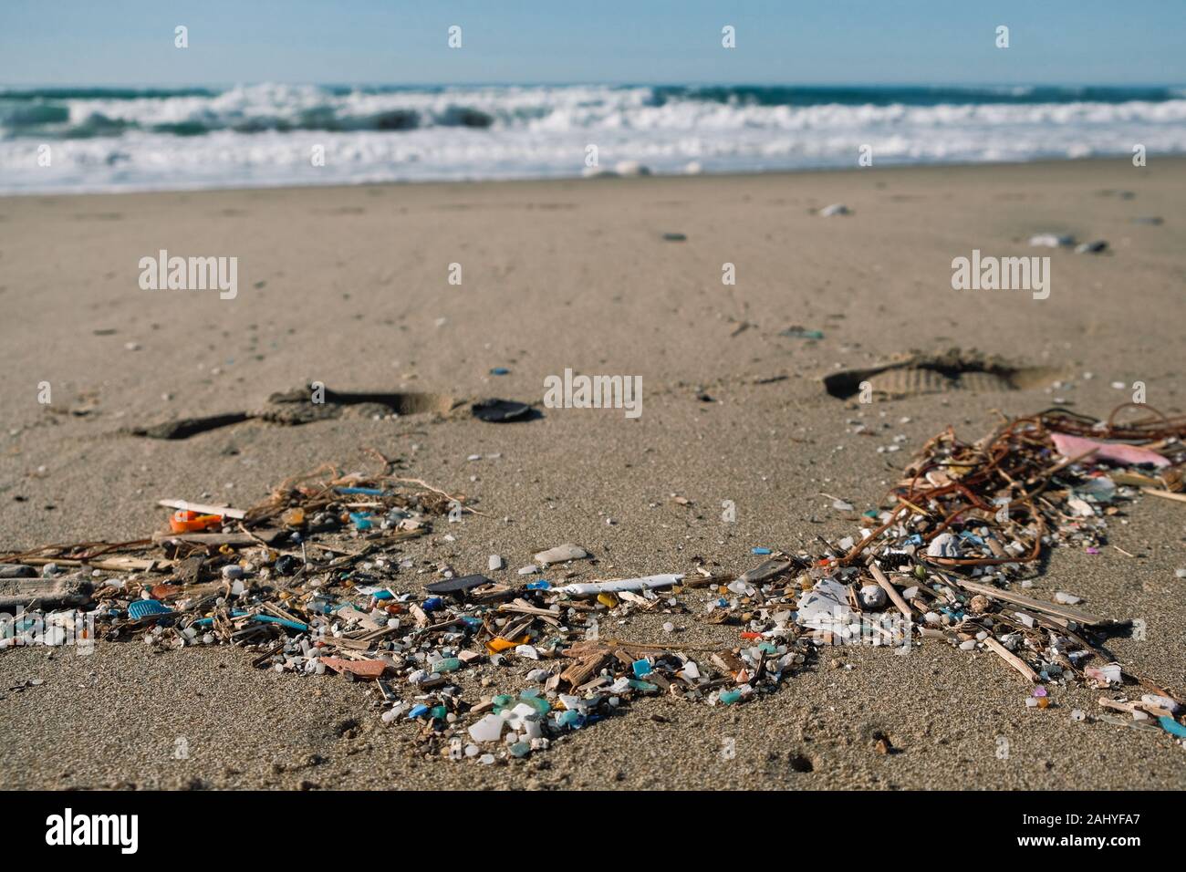 Micro plastics sea coast pollution, polluted ecosystem planet save ...