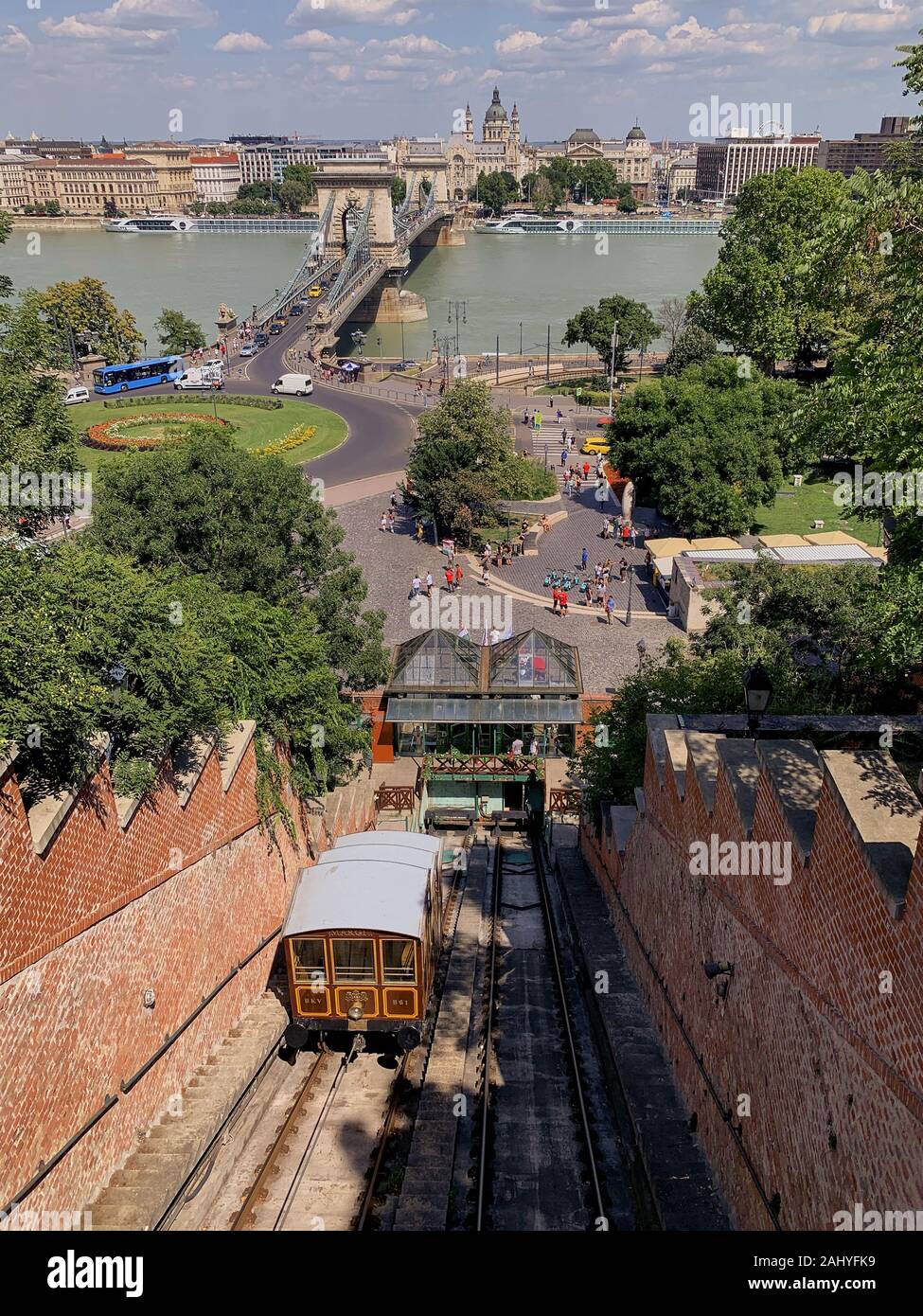 Budapest Castle Hill Funicular,a funicular railway that links the Adam ...