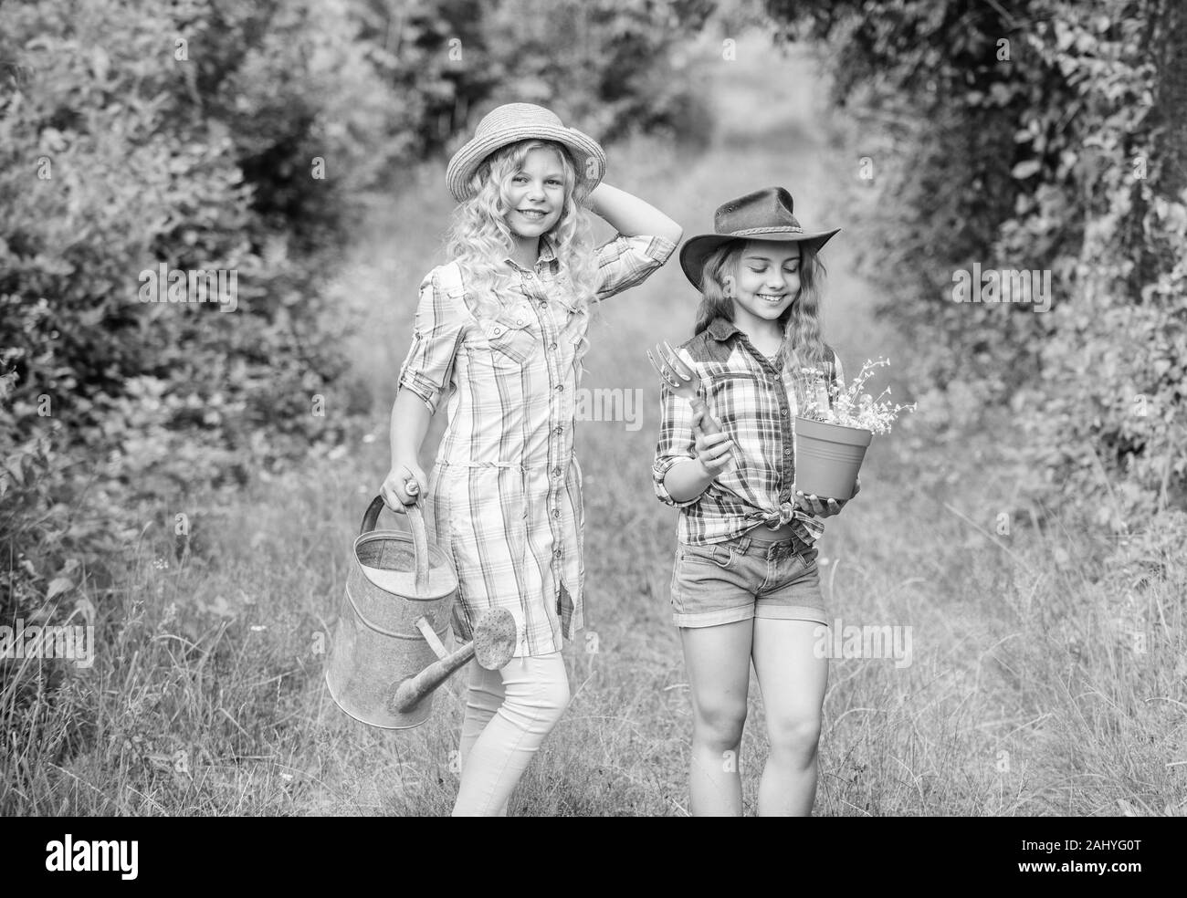 they love their job. farming and agriculture. spring country side ...