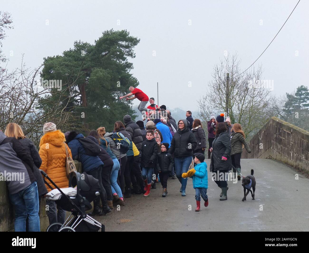 Participant jumps off hi-res stock photography and images - Alamy