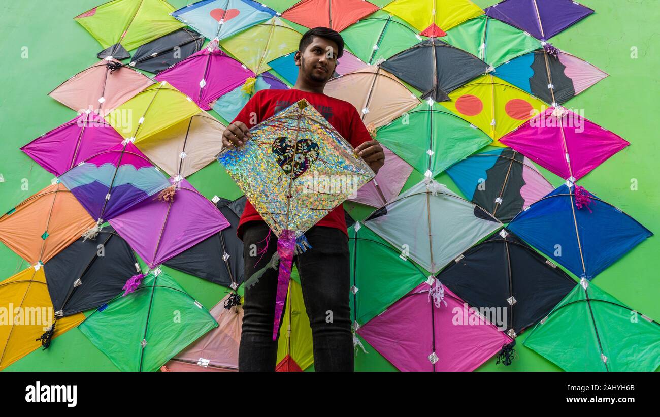 Young man with Patang(kite) for Makar Sankranti festival of India ...