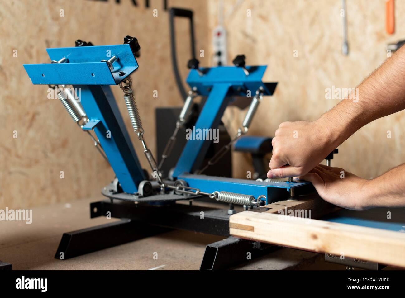 Print on fabric process. Preparing and adjusting the print on fabric ...