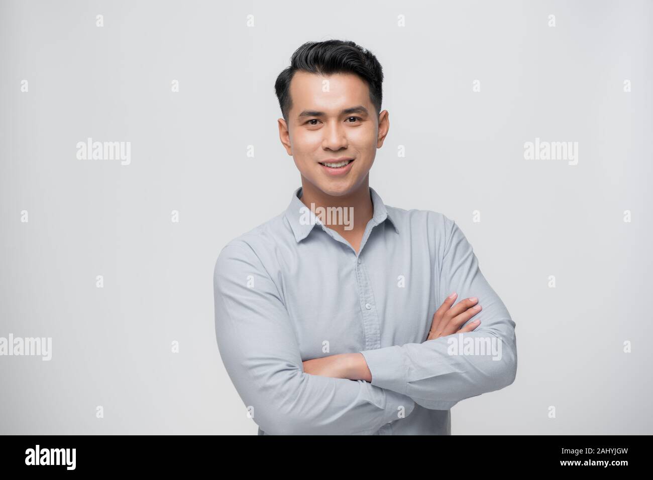 Smart asian business man on white Stock Photo - Alamy