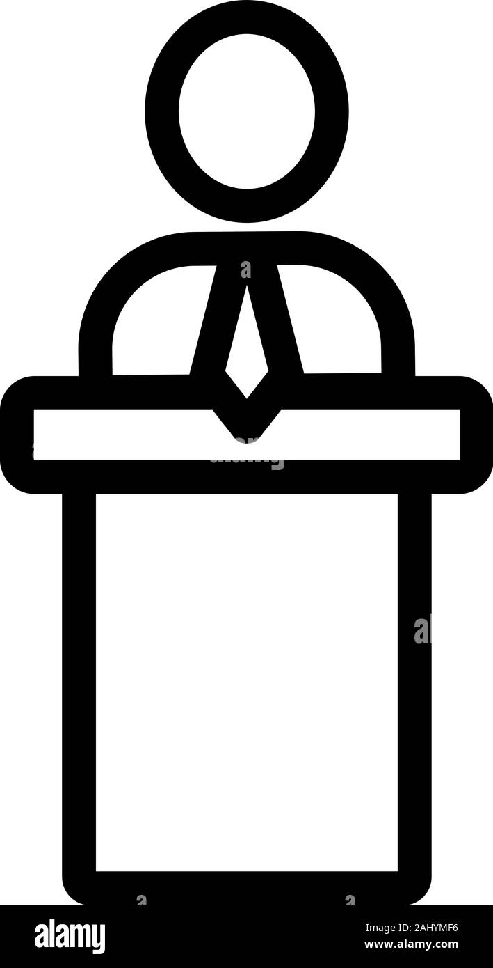 speech of the deputy icon vector. Isolated contour symbol illustration ...
