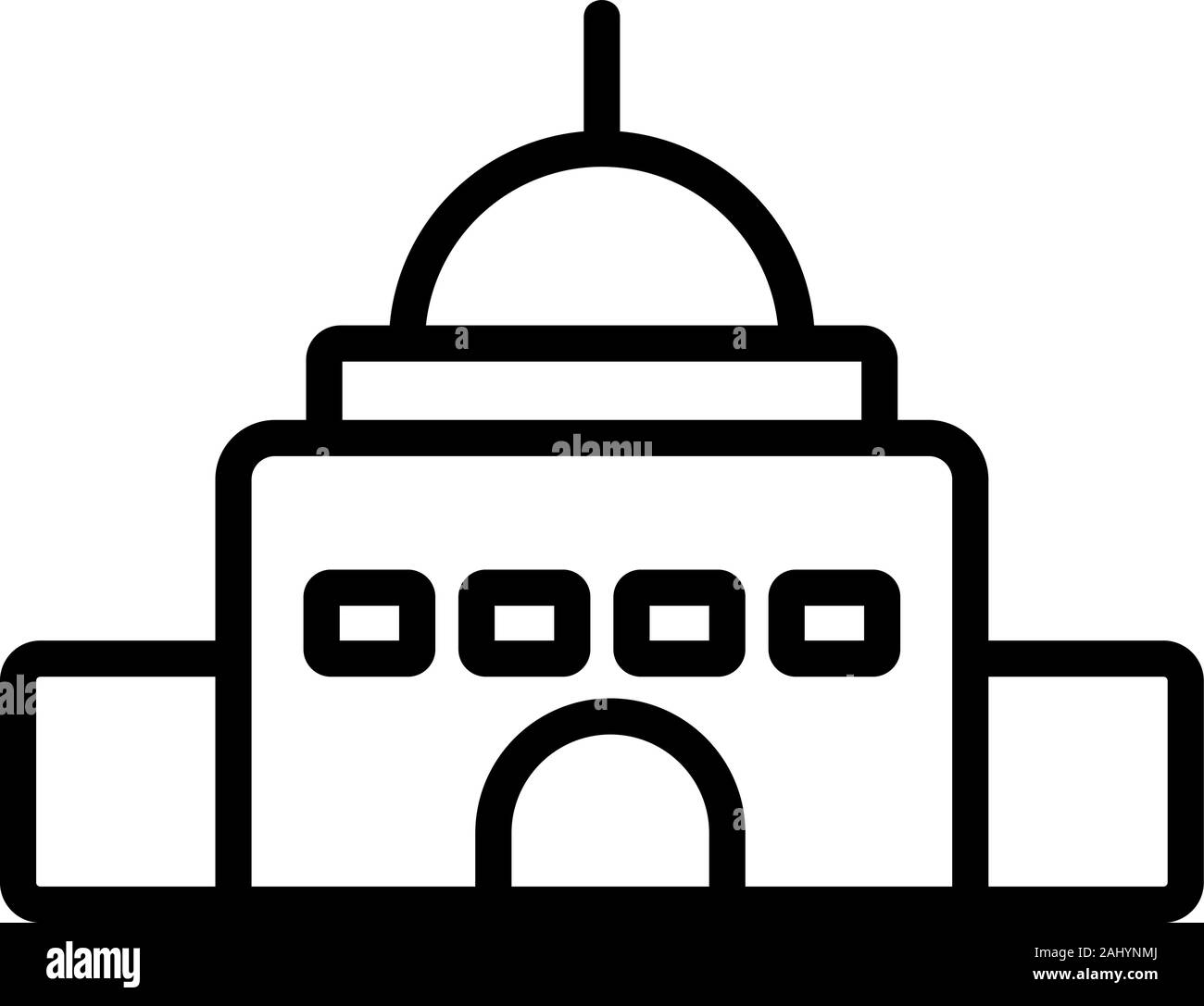 government building icon vector. Isolated contour symbol illustration ...