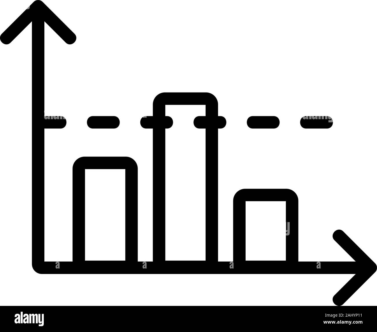 graph of the metrics icon vector. Isolated contour symbol illustration ...