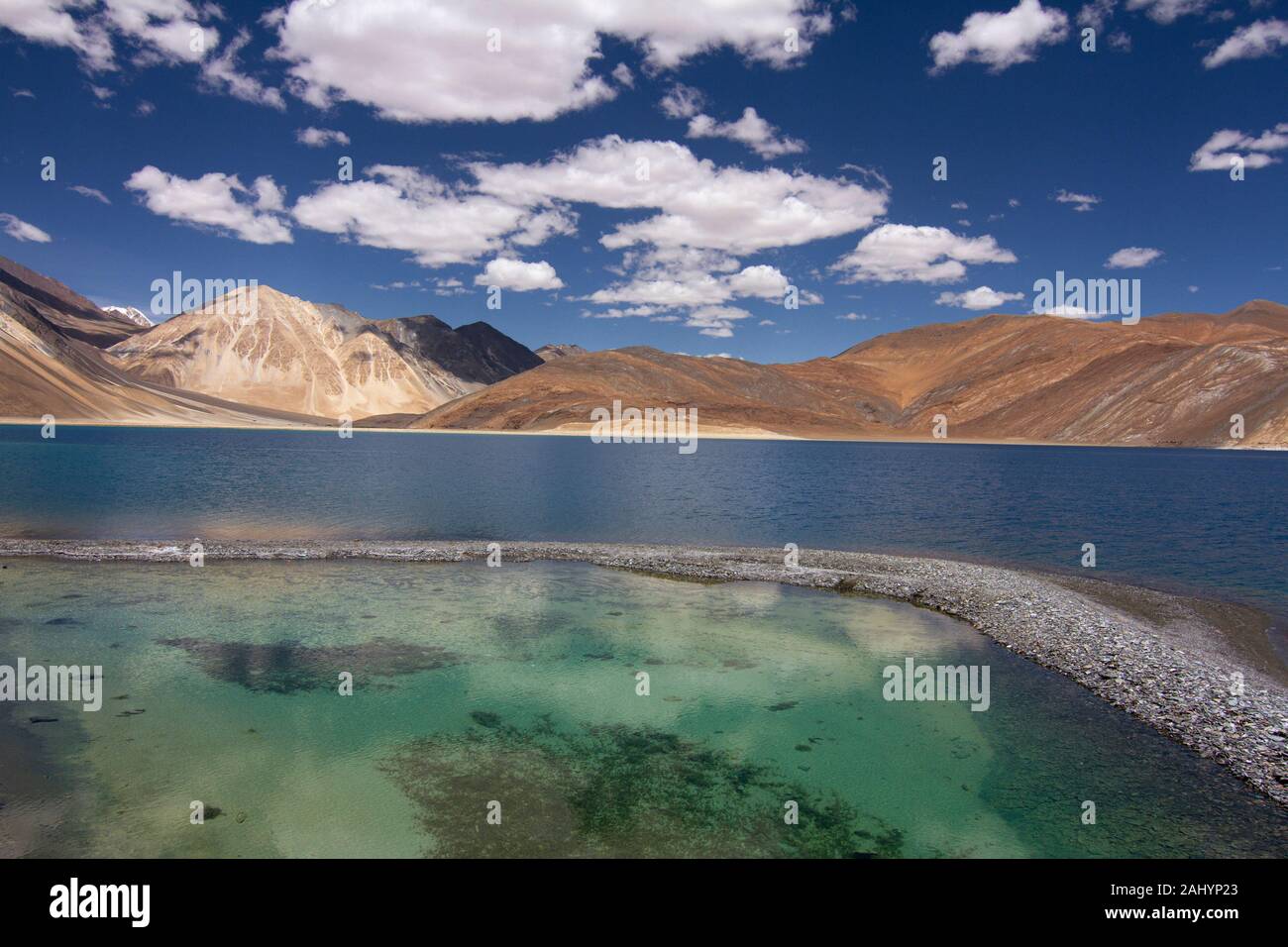 Colourful water of Pangong lake, Ladakh, India, Asia Stock Photo - Alamy