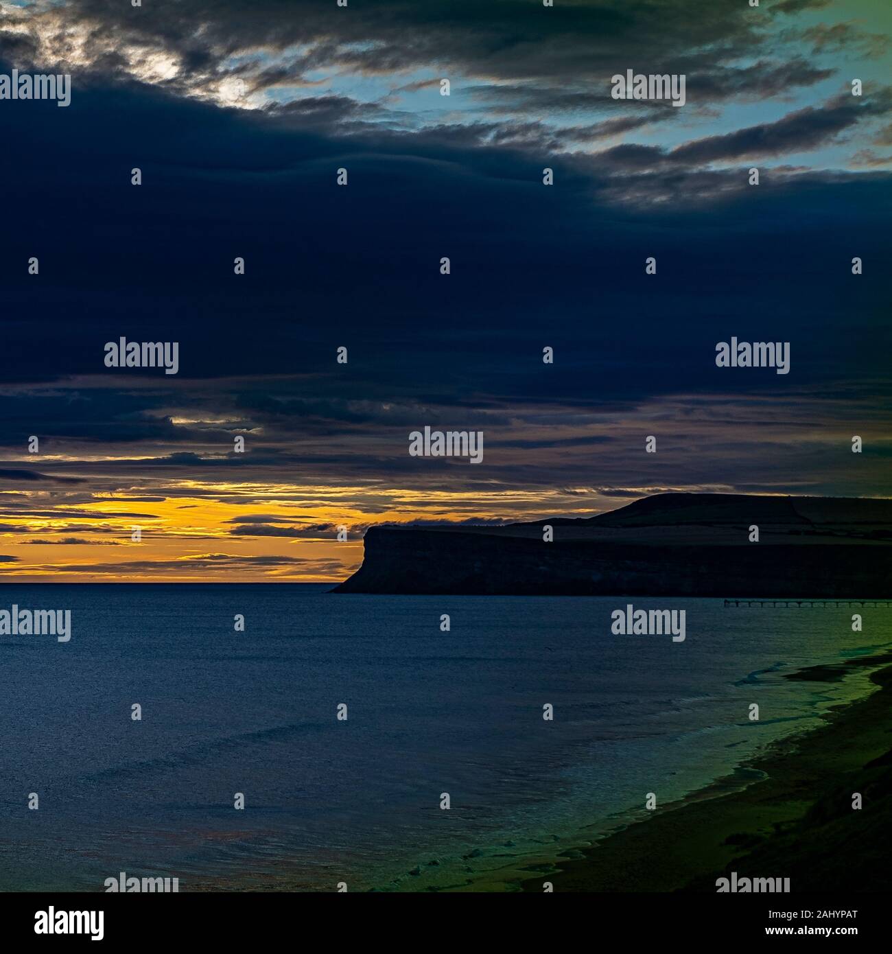 Hunt cliff, saltburn at sunrise Stock Photo - Alamy