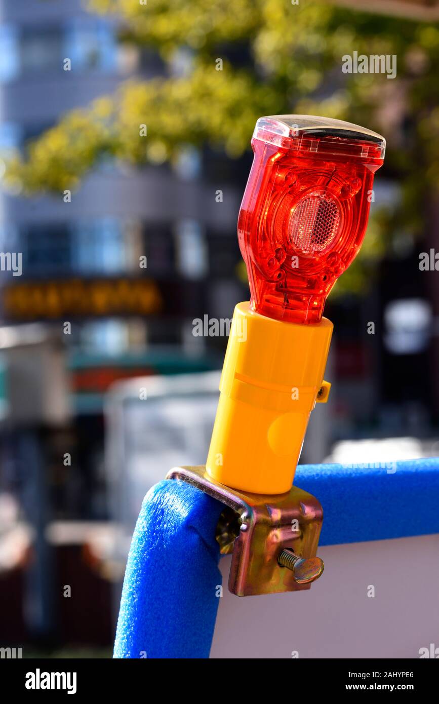 warning lights construction Japan Stock Photo - Alamy