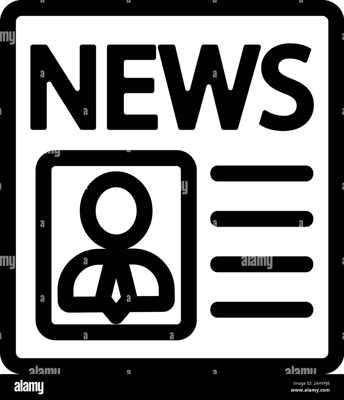 article in the newspaper icon vector. Isolated contour symbol ...