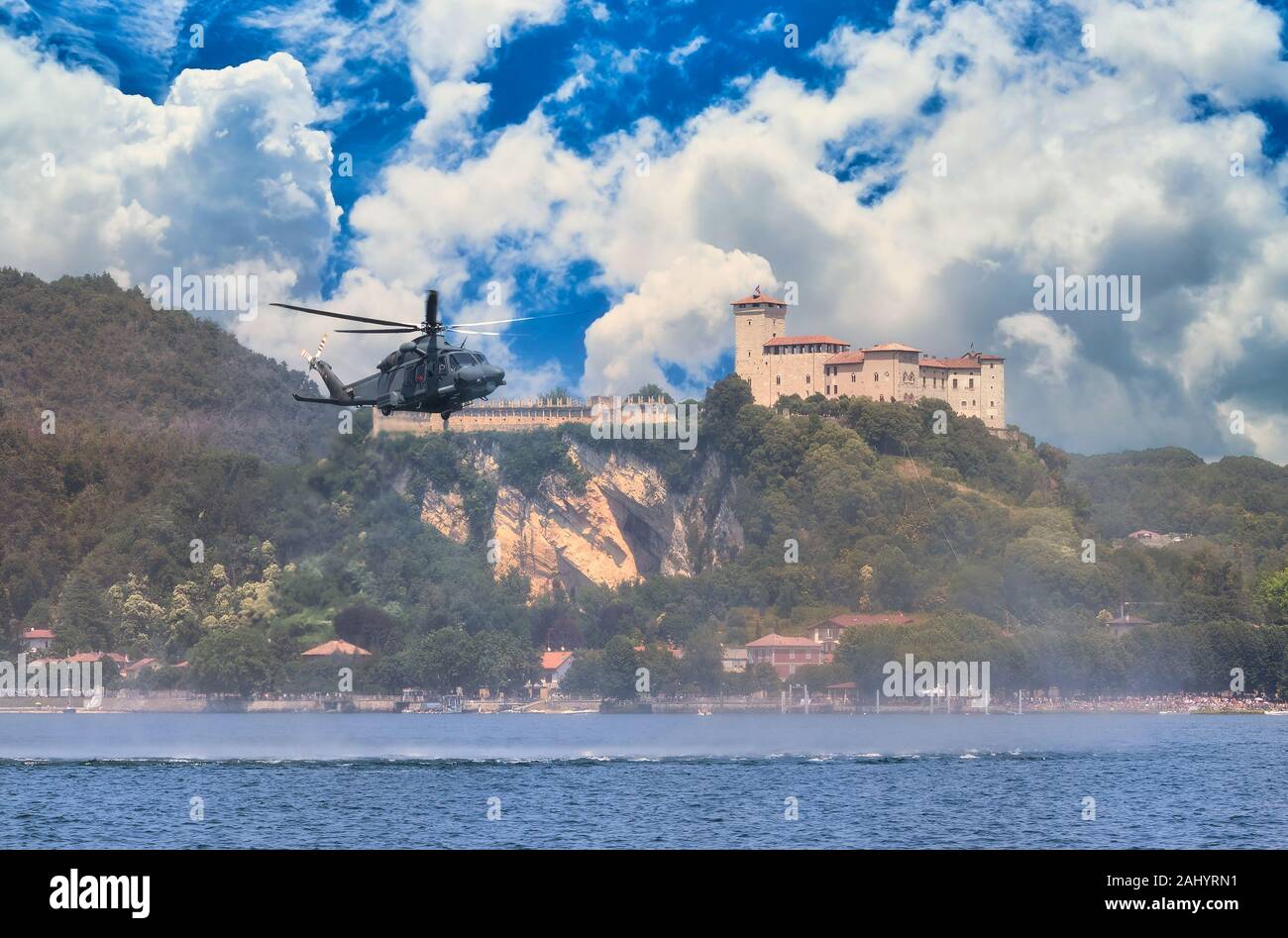 A low altitude military helicopter Stock Photo - Alamy