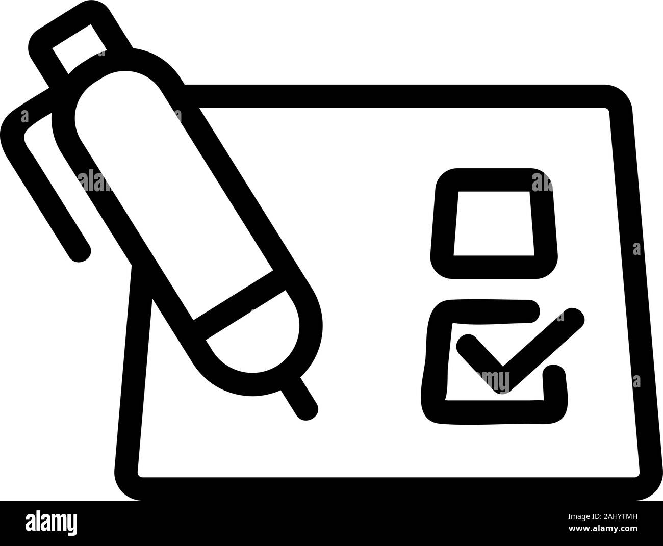 filling out the questionnaire icon vector. Isolated contour symbol ...